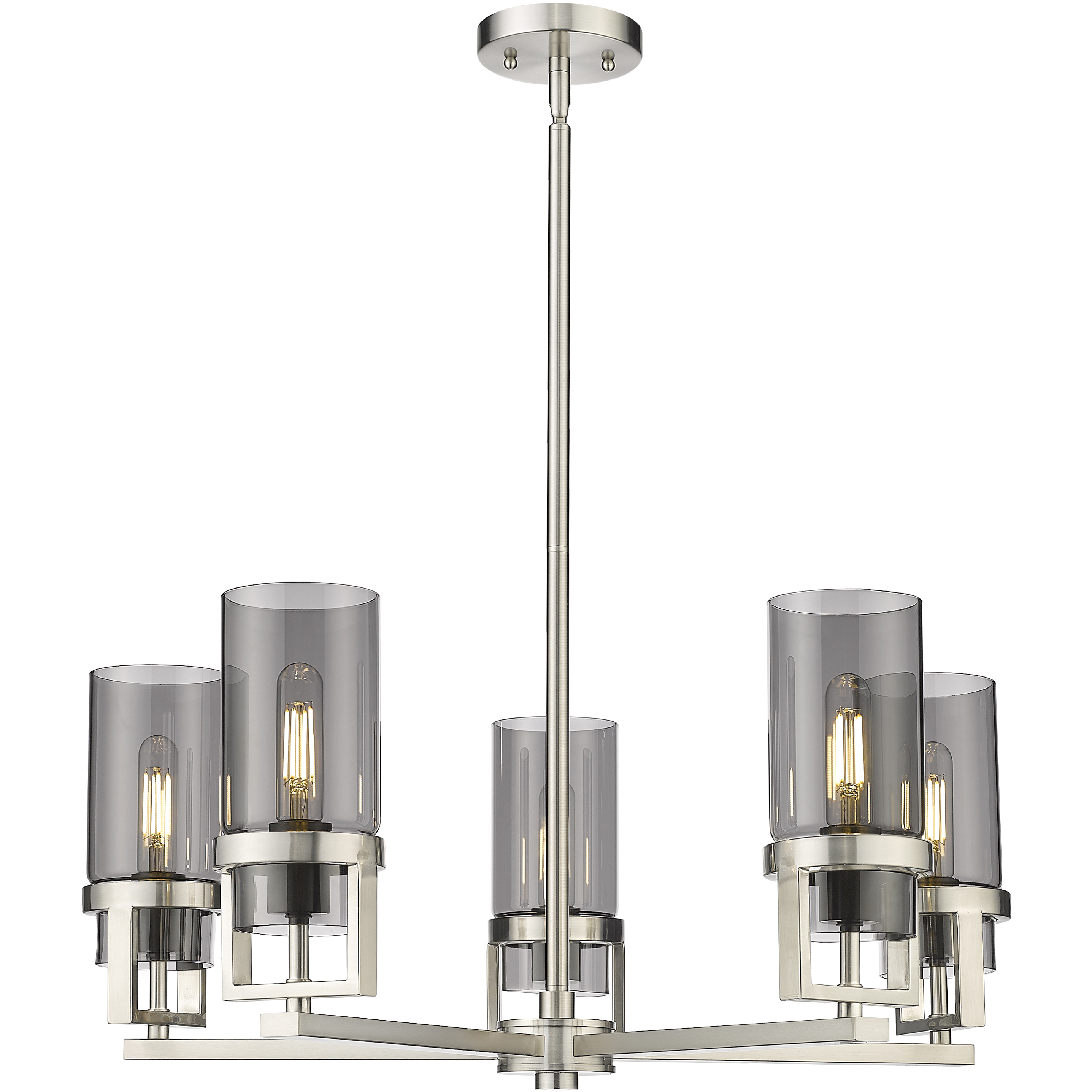 Innovations Lighting 426-5CR-SN-G426-8SM Utopia 5 Light 27.38 inch Satin Nickel Chandelier ...